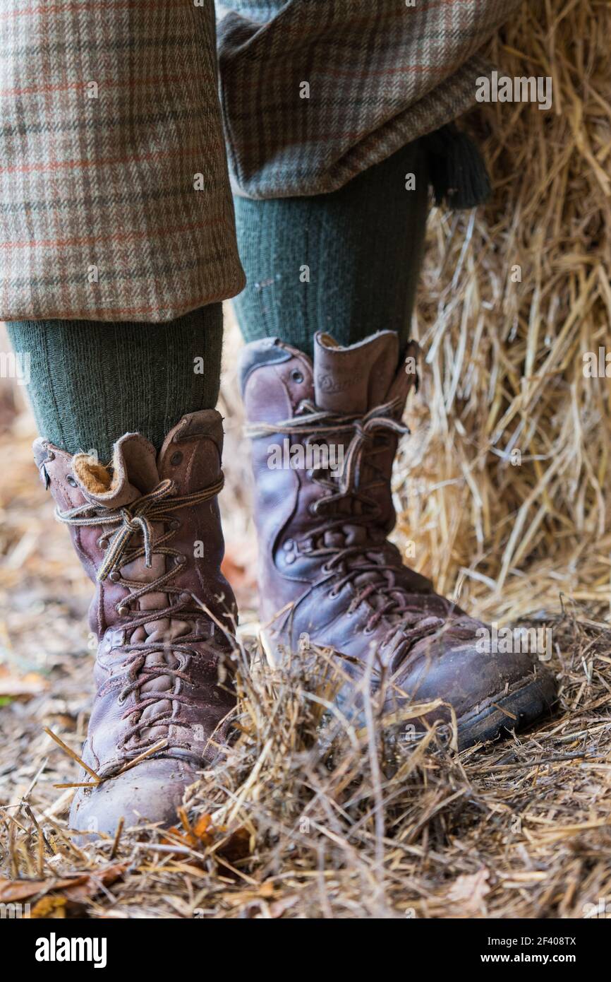 Game shooting and country attire and boots Stock Photo - Alamy