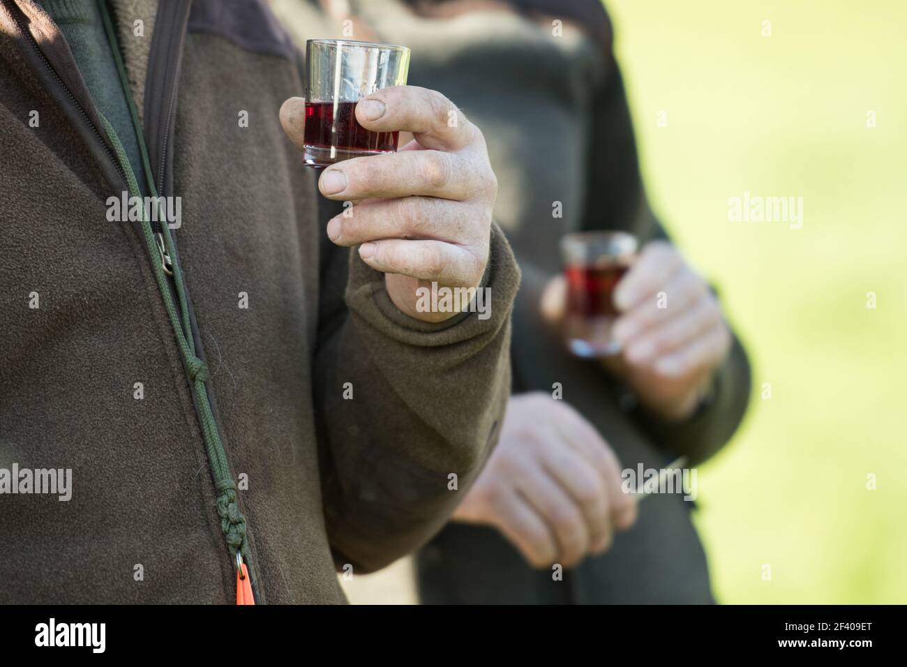 Drinks in the field at elevenses Stock Photo - Alamy