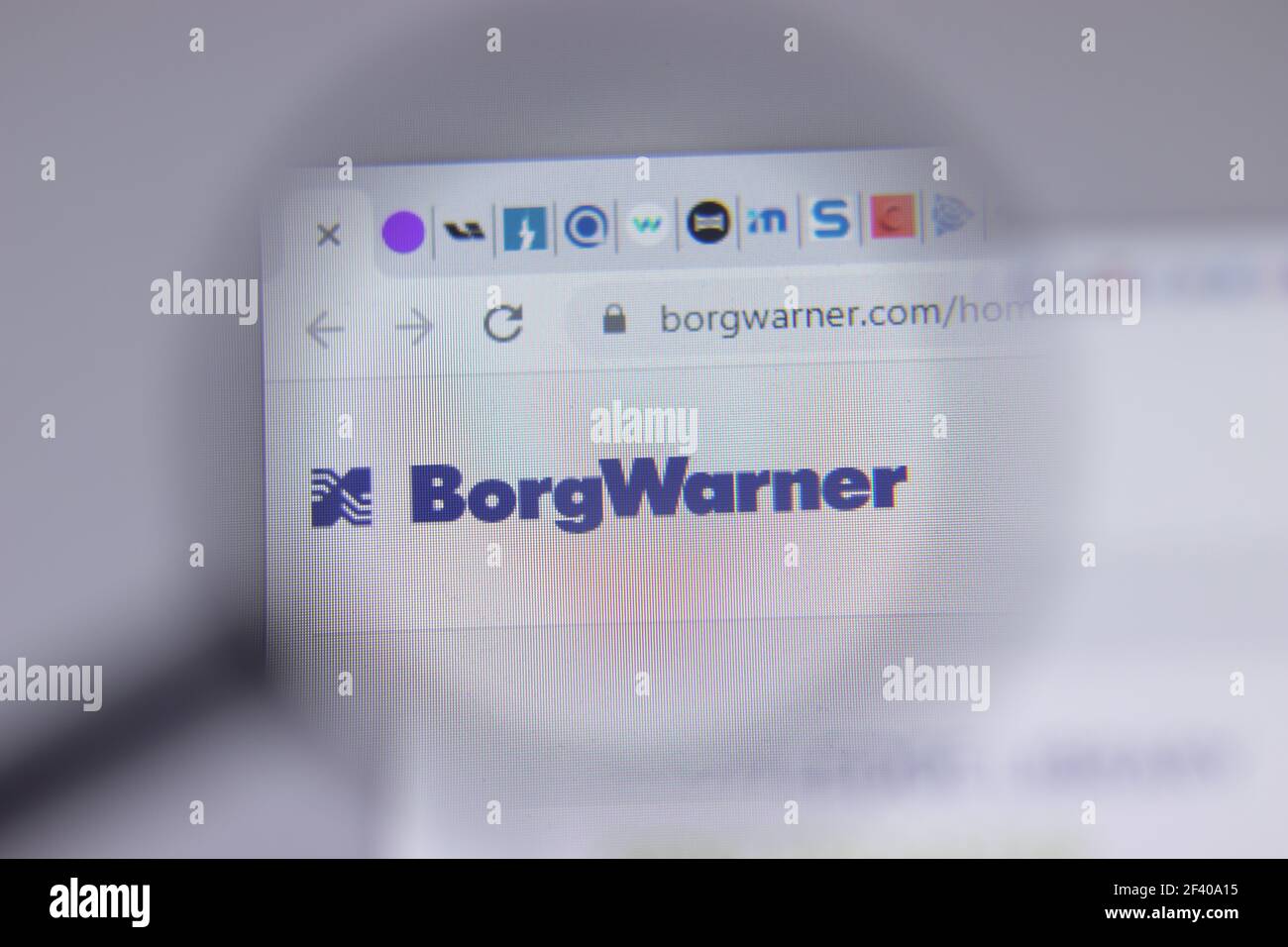 New York, USA - 18 March 2021: BorgWarner company logo icon on website ...