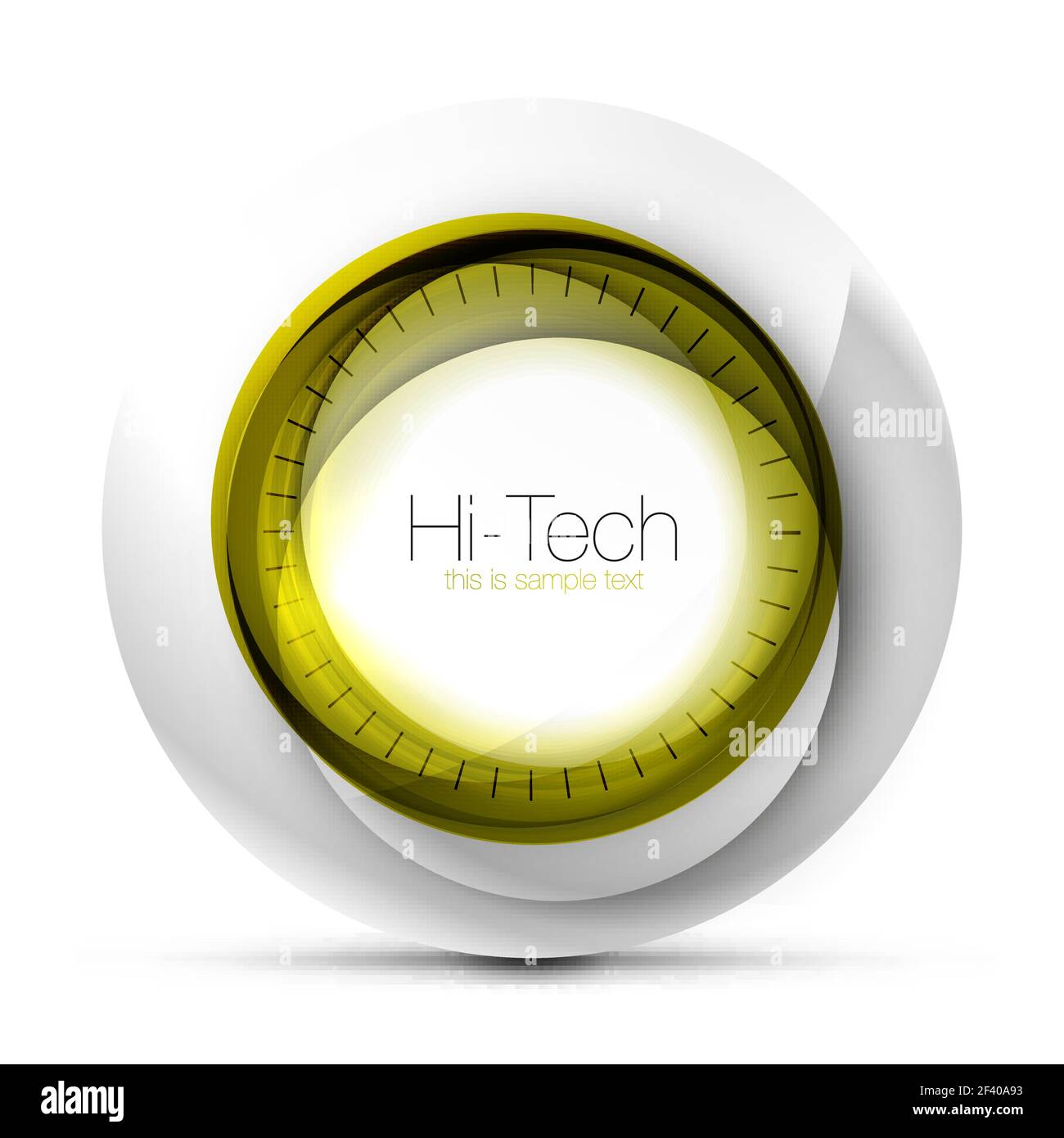 Digital techno sphere web banner, button or icon with text. Glossy ...