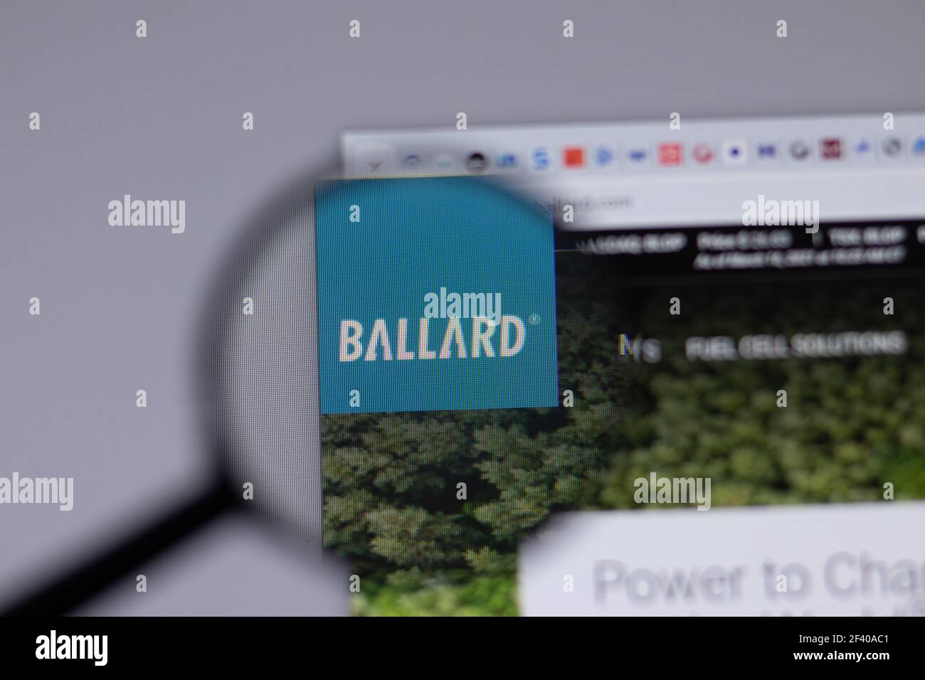 New York, USA - 18 March 2021: Ballard Power Systems company logo icon ...