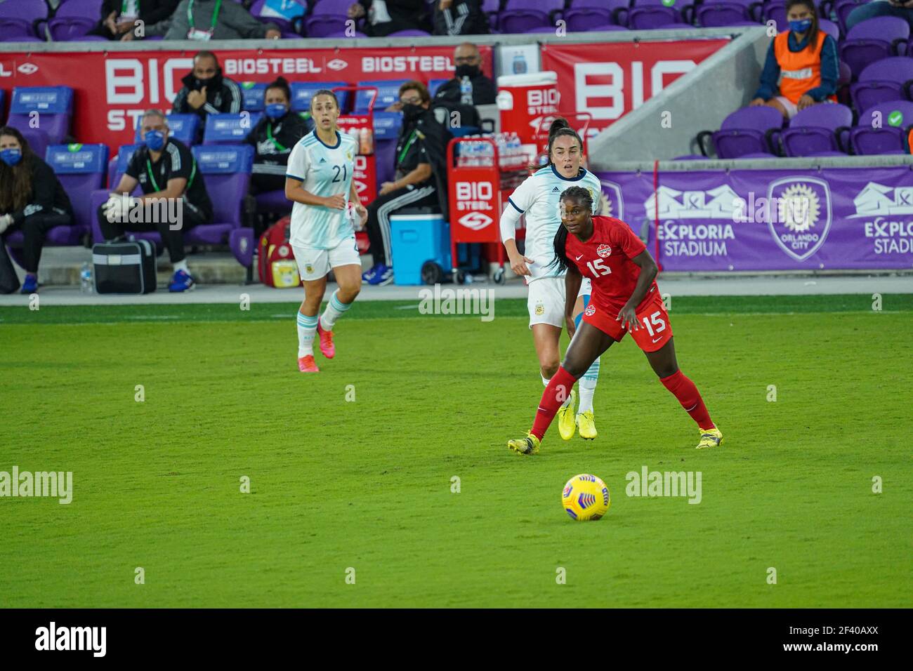 Orlando, Florida, USA, February 21, 2021, Argentina face Canada during ...