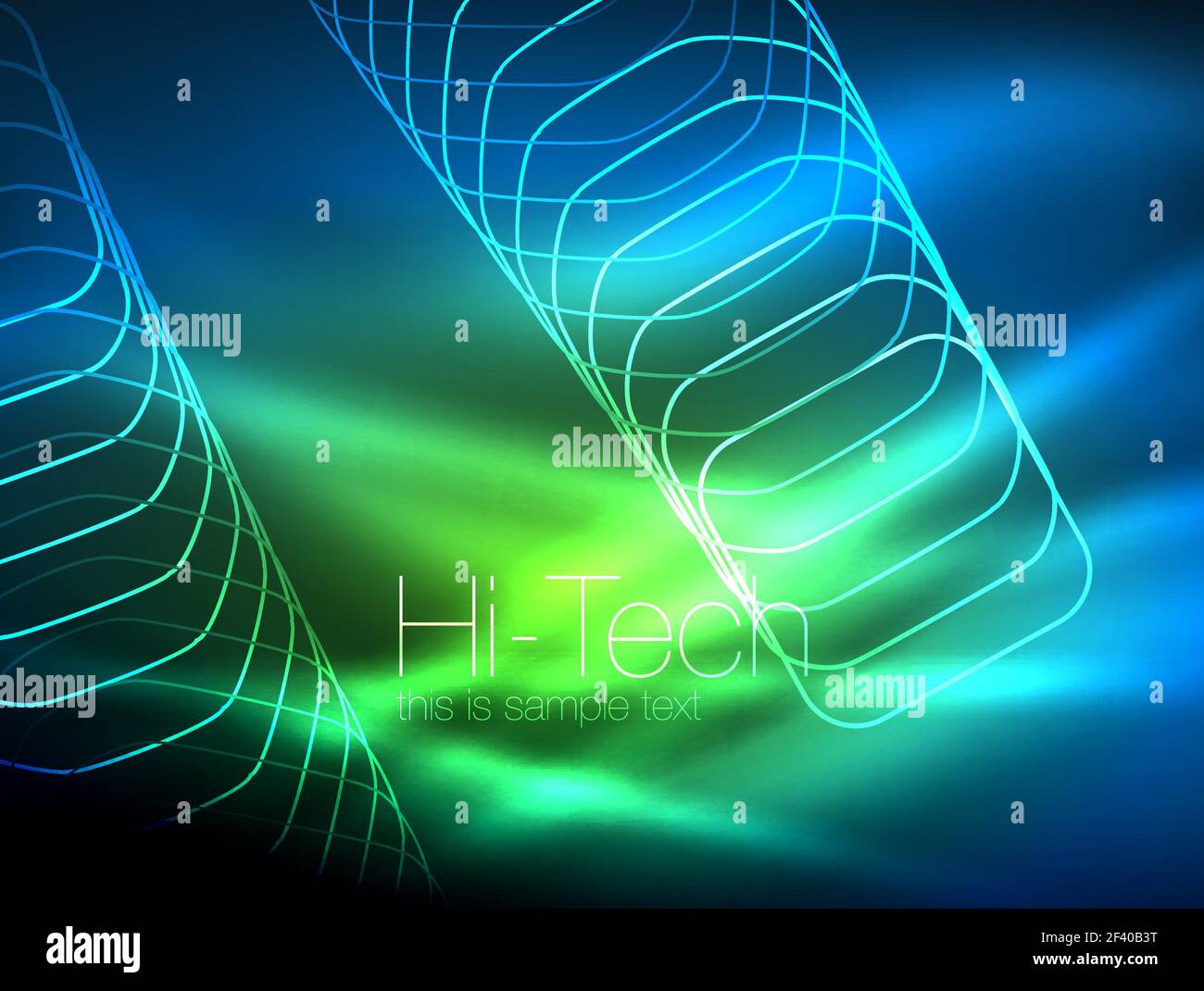 Neon glowing outline squares in dark. Neon glowing outline squares in ...