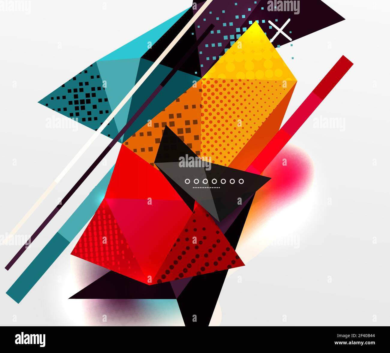 Abstract geometric background, polygonal triangle elements, lines and ...