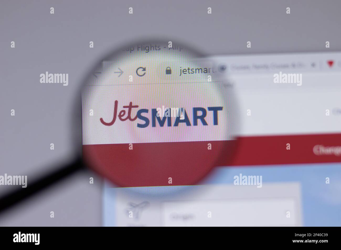 New York, USA - 18 March 2021: JetSmart company logo icon on website ...