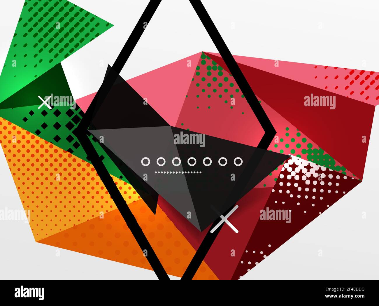Vector color geometric abstract composition, triangular and polygonal ...