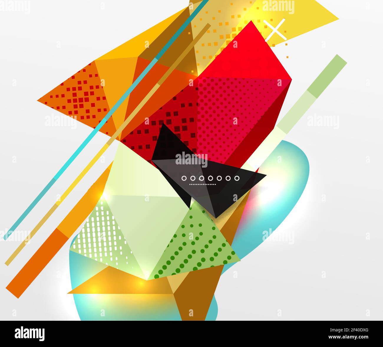 Abstract geometric background, polygonal triangle elements, lines and ...