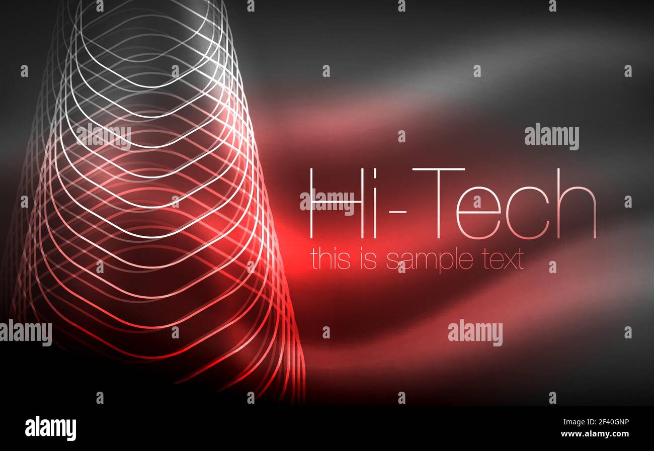 Outline hexagons, glowing geometric shapes, digital techno abstract ...