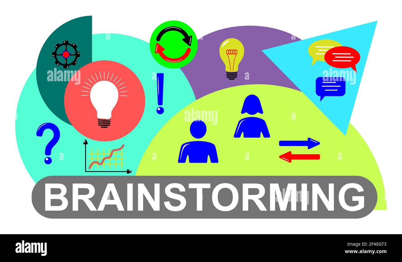 Illustration of a brainstorming concept Stock Photo - Alamy