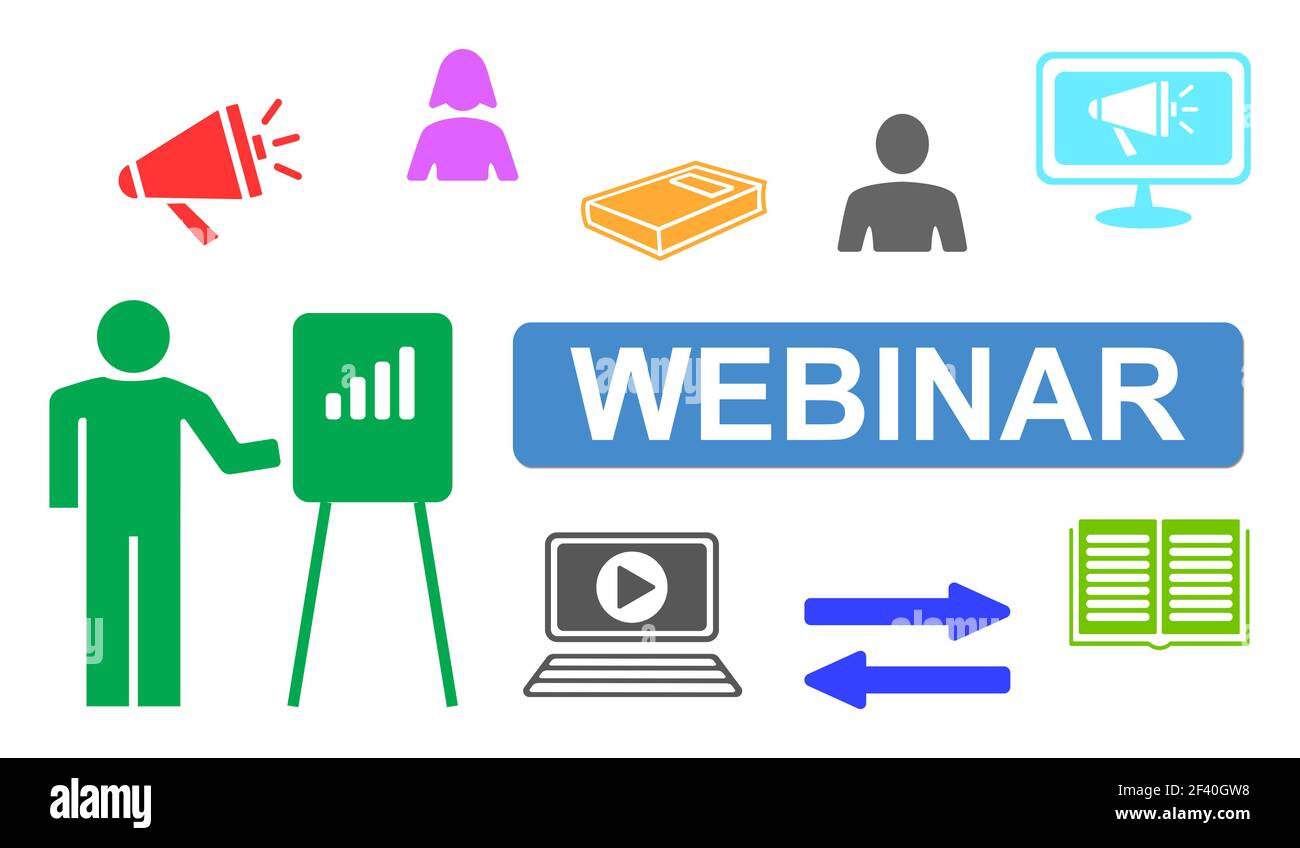 Illustration of a webinar concept Stock Photo - Alamy