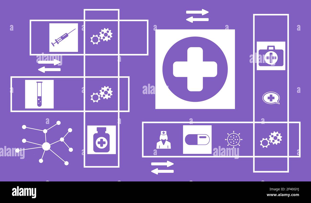 Concept of healthcare with connected icons Stock Photo - Alamy