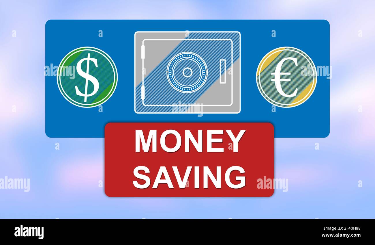 Illustration of a money saving concept Stock Photo - Alamy