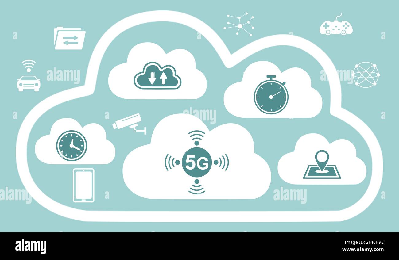Concept 5g icons on hi-res stock photography and images - Alamy
