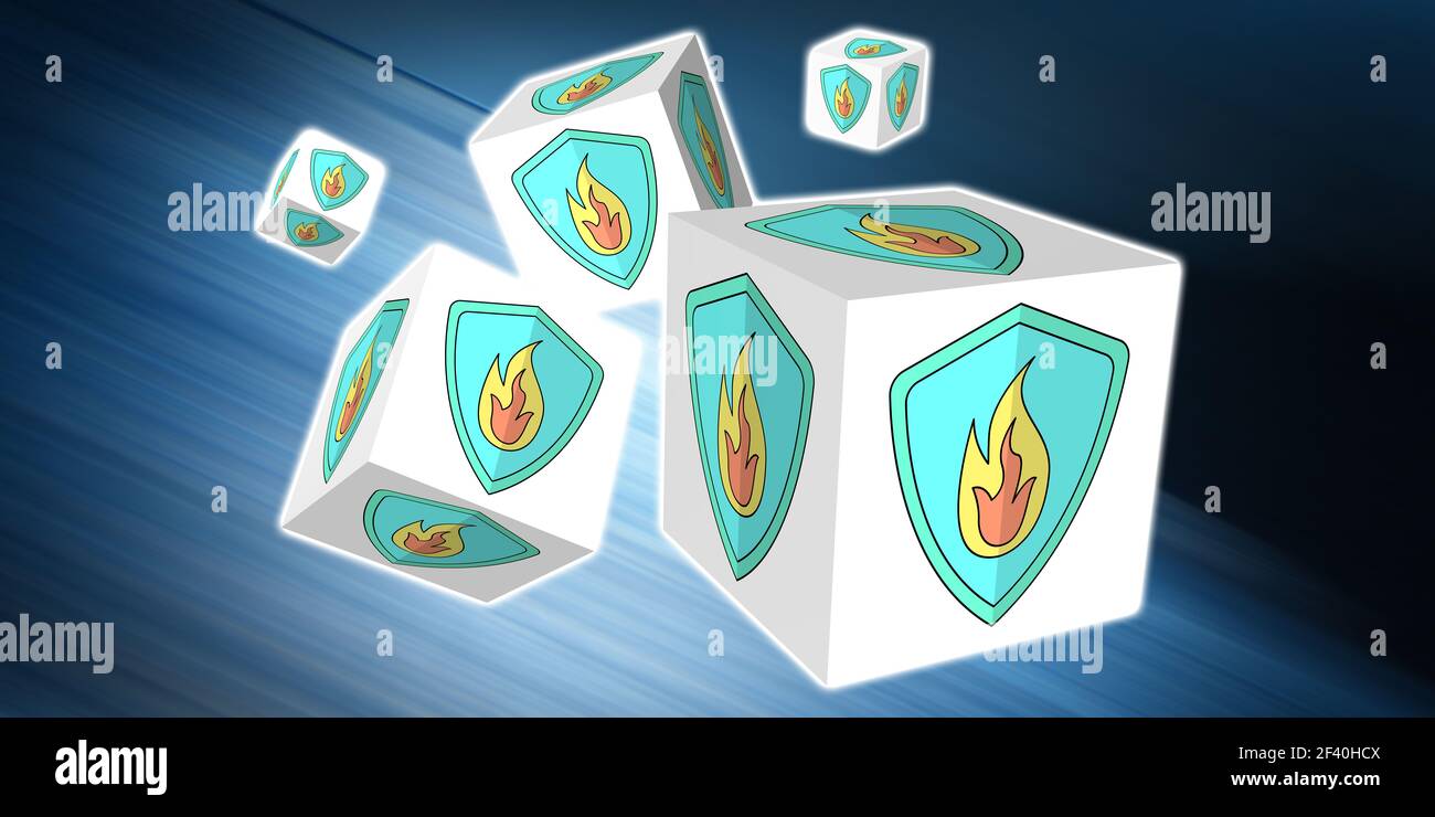 Illustration of a fire protection concept Stock Photo - Alamy