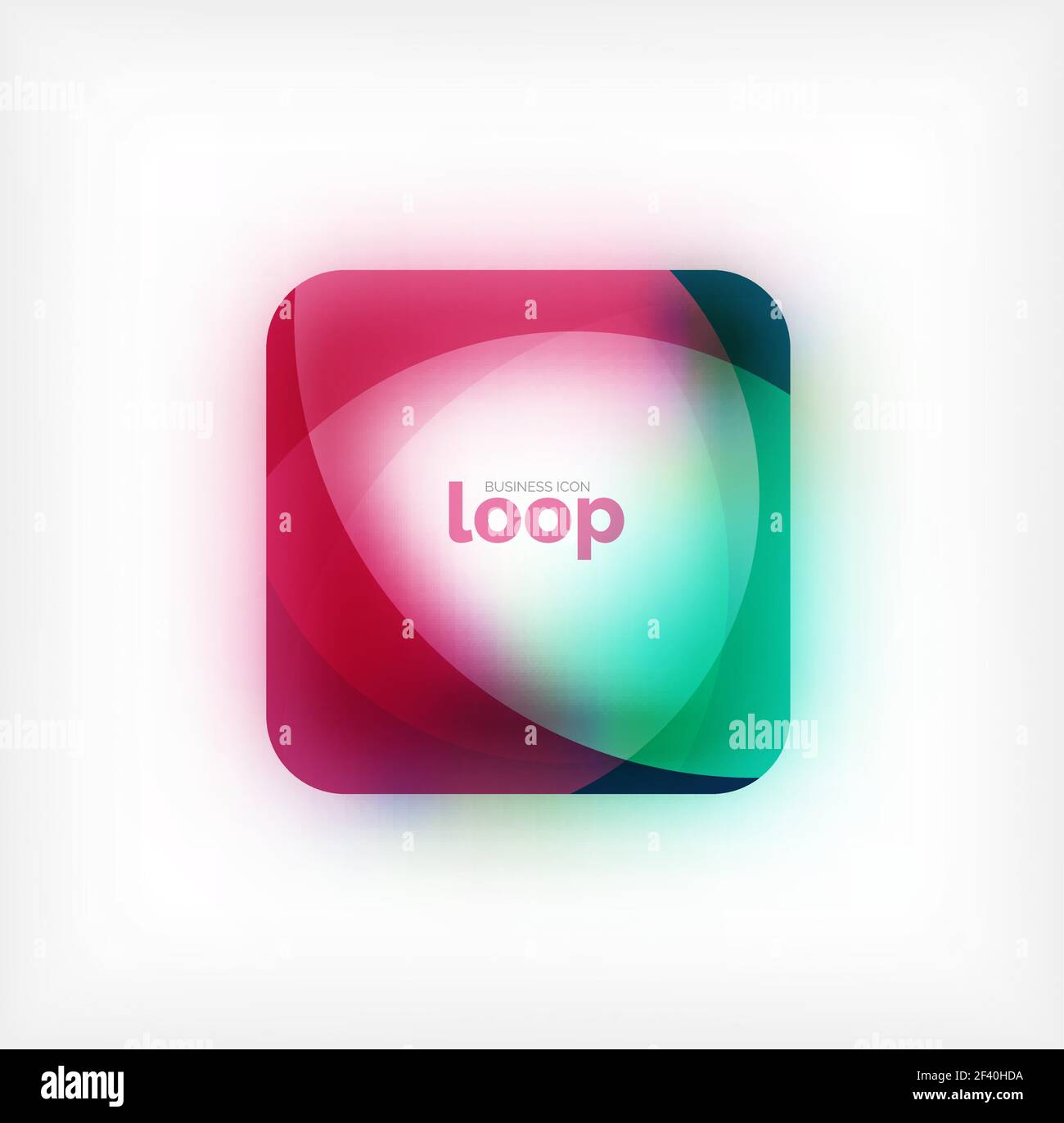 Vector square loop business symbol, geometric icon created of waves ...