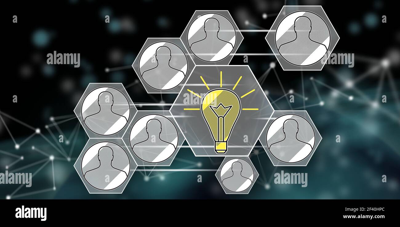 Illustration of a teamwork idea concept Stock Photo - Alamy