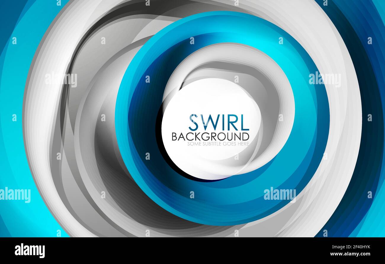 Spiral swirl flowing lines 3d vector abstract digital motion background ...