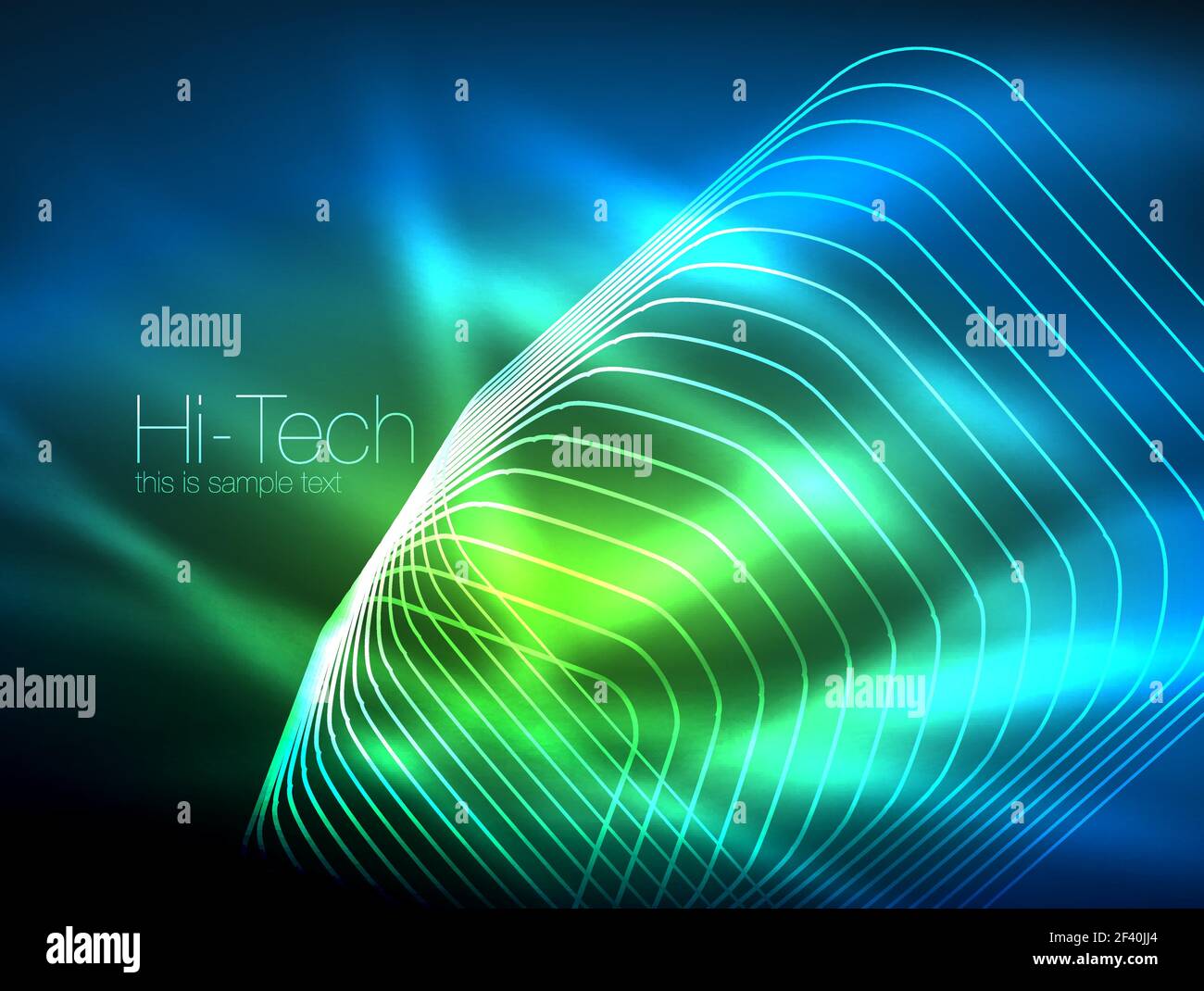 Neon glowing outline squares in dark. Neon glowing outline squares in ...