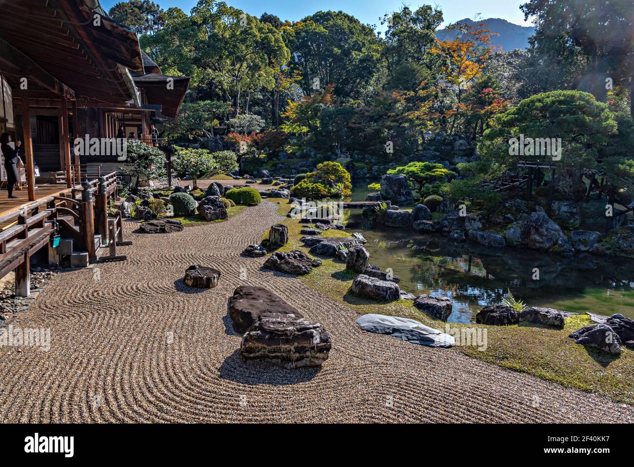 Zen rock garden, Daigo-ji temple grounds. One of the National Treasures ...