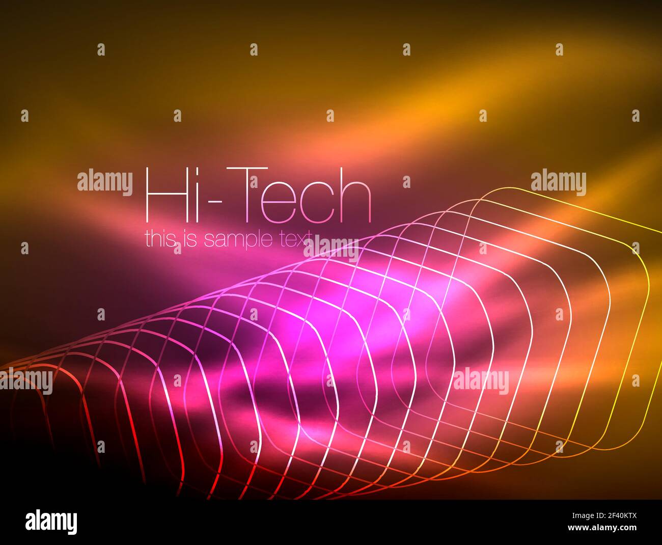 Neon glowing outline squares in dark. Neon glowing outline squares in ...