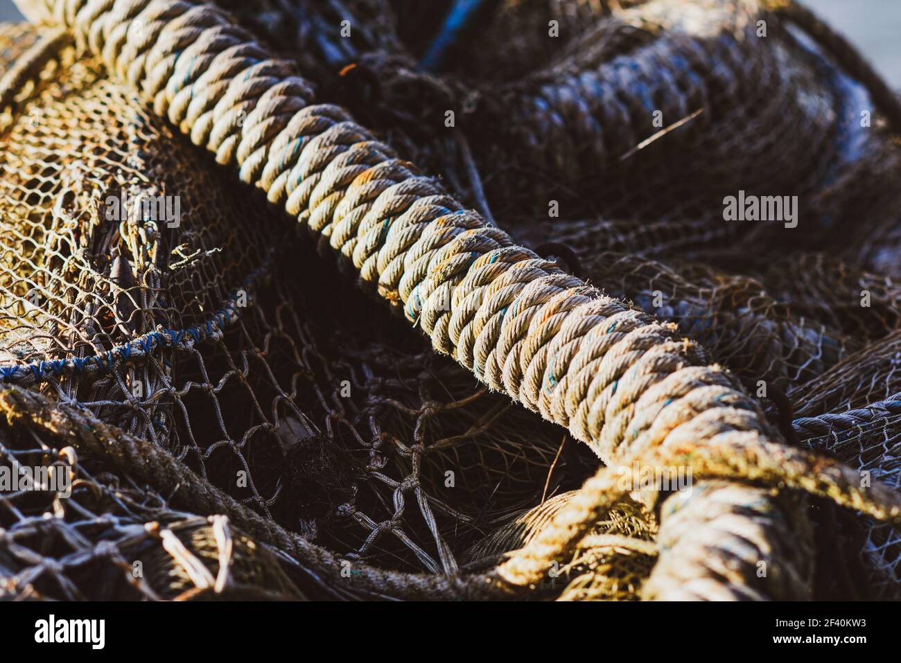 Fishing nets and equipment for catching fish at sea Stock Photo - Alamy