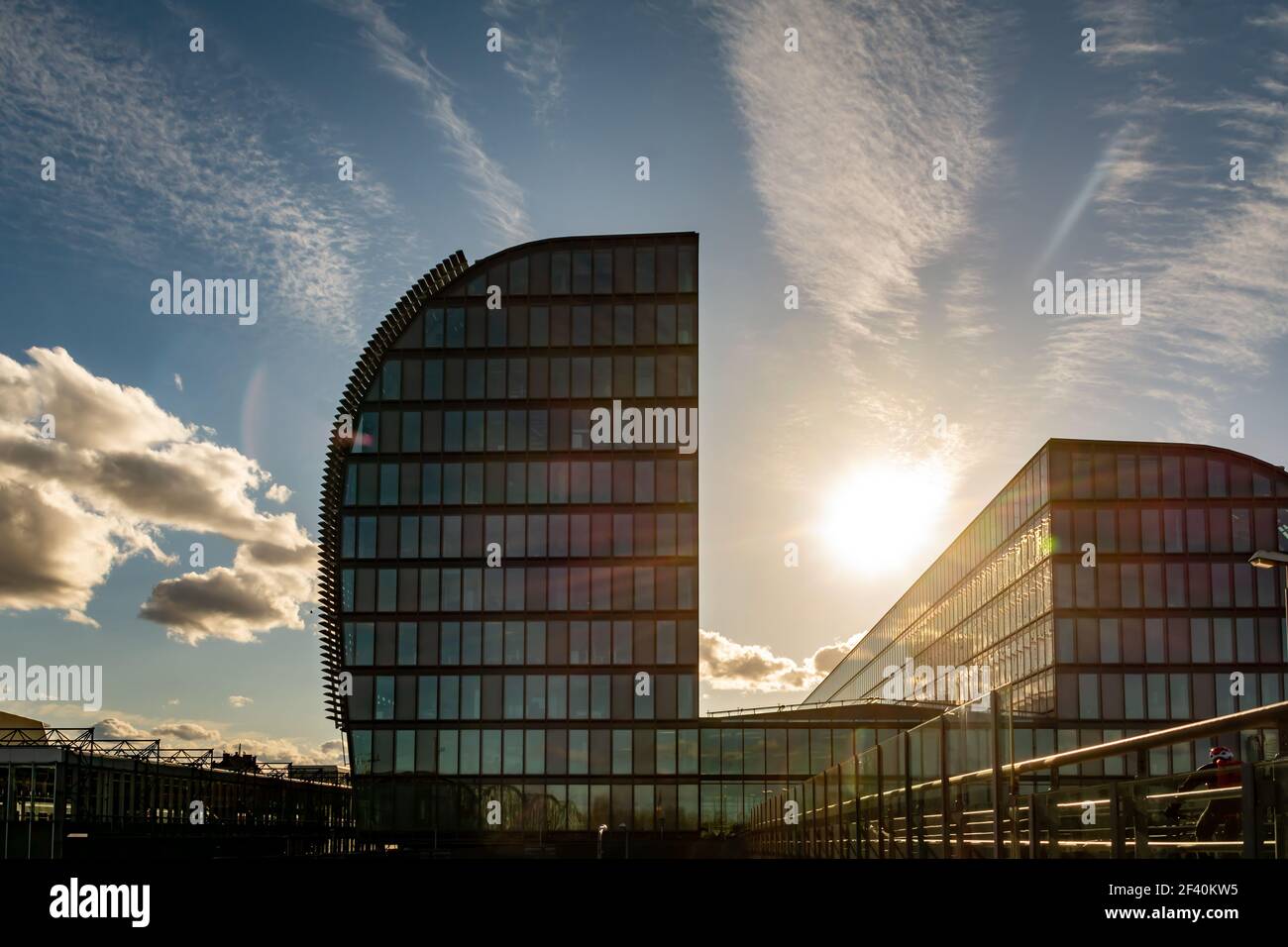 The modern Corporate Business Building "Rivergate" is located next to ...