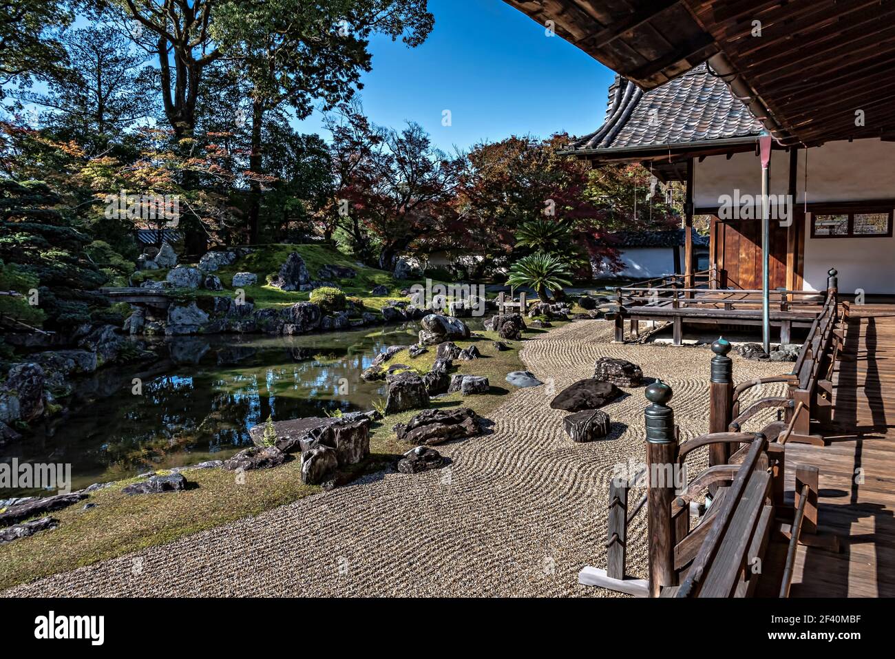 Zen rock garden, Daigo-ji temple grounds. One of the National Treasures ...