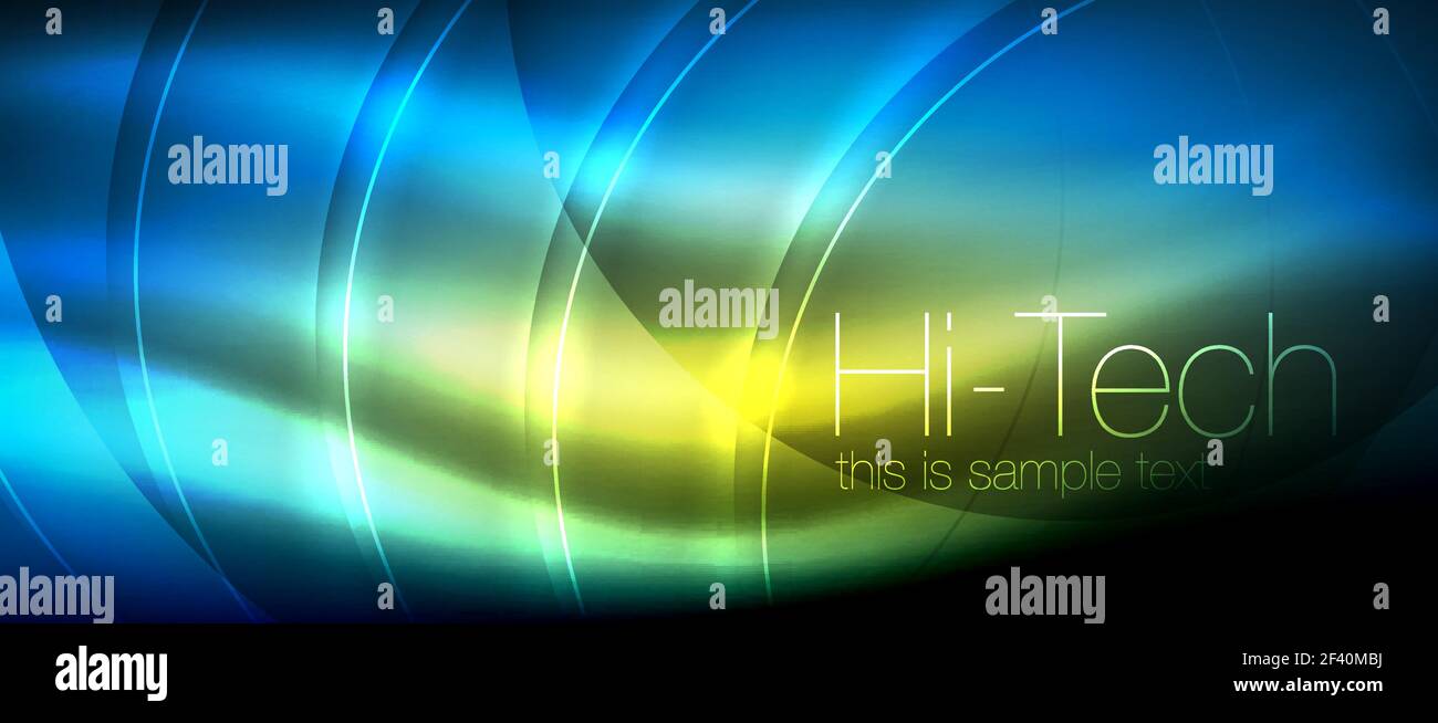 Glossy light effect neon glowing waves, shiny lights. Glossy light ...