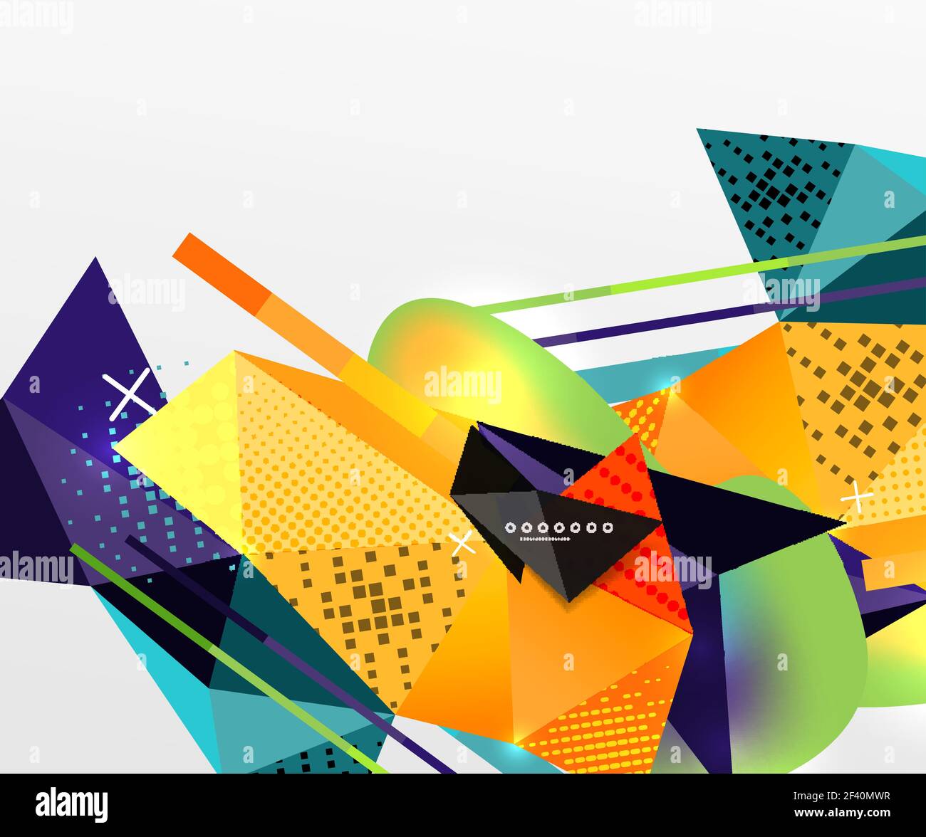 Abstract geometric background, polygonal triangle elements, lines and ...