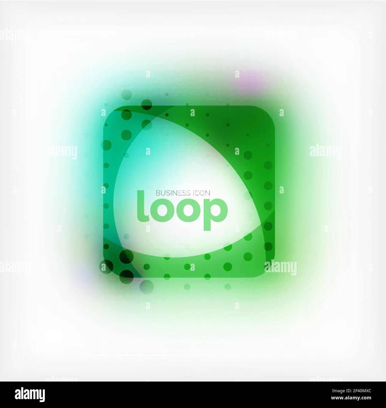 Vector square loop business symbol, geometric icon created of waves ...