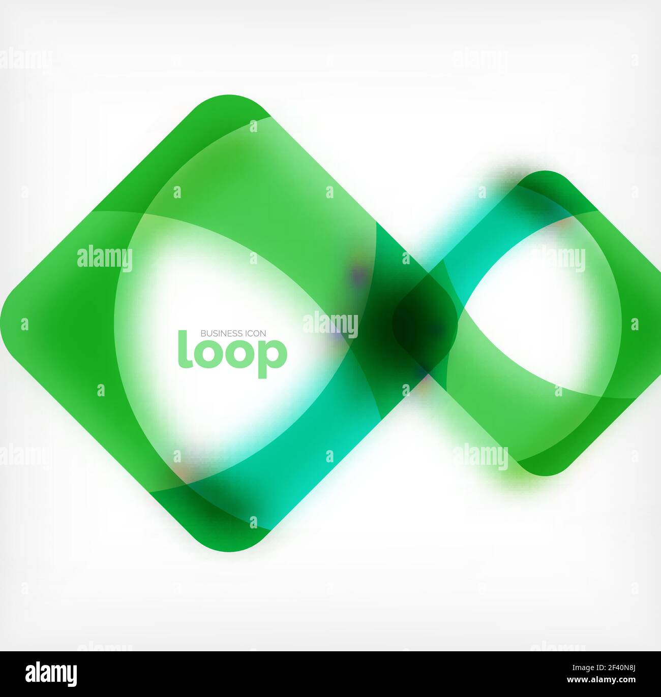 Vector square loop business symbol, geometric icon created of waves ...