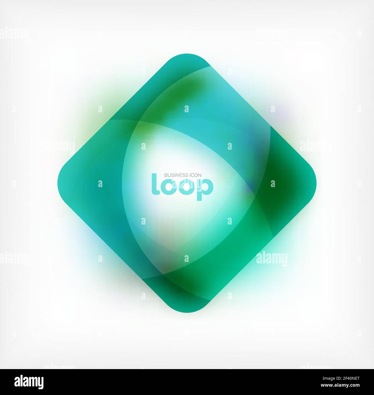 Vector square loop business symbol, geometric icon created of waves ...