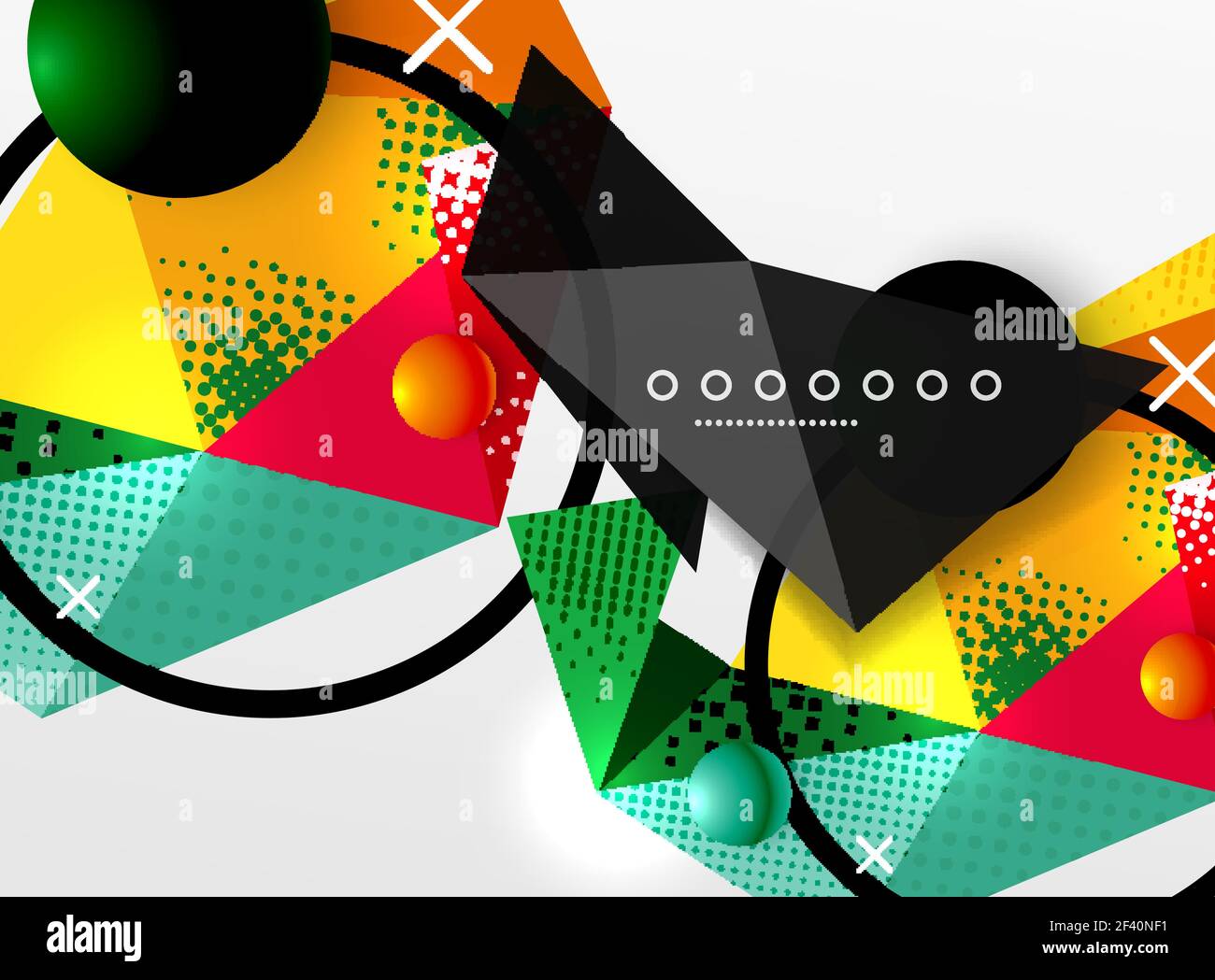 Vector color geometric abstract composition, triangular and polygonal ...