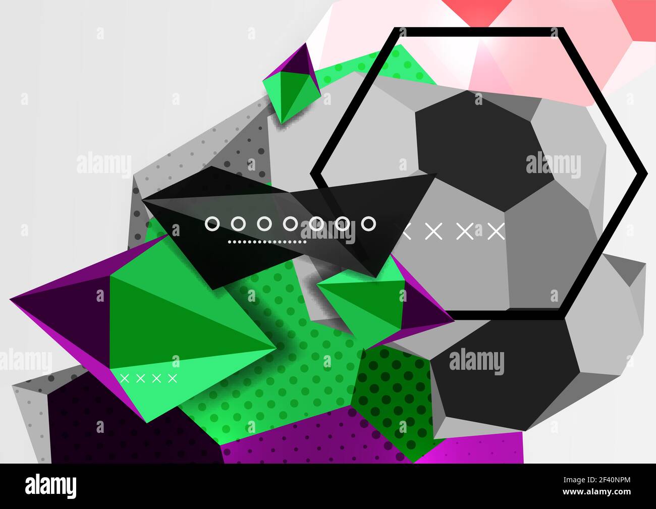 Color 3d geometric composition poster. Color 3d geometric composition ...