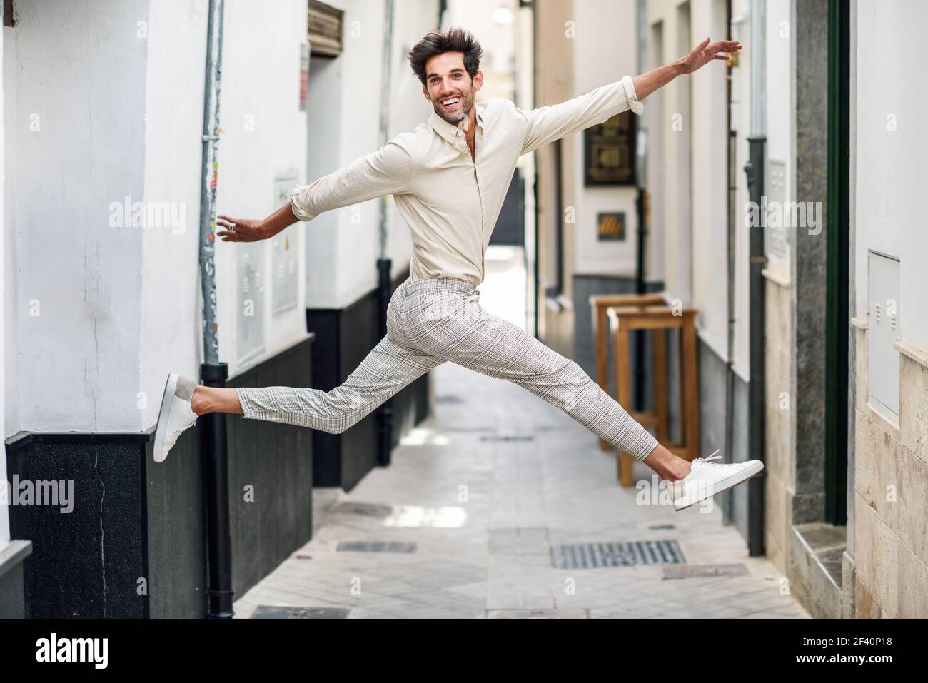 Celebrating the great leap hi-res stock photography and images - Alamy