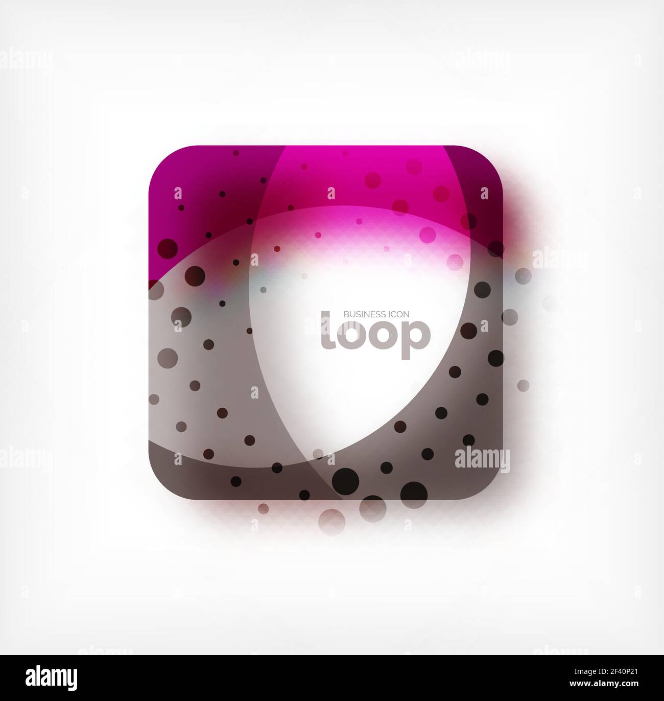 Vector square loop business symbol, geometric icon created of waves ...