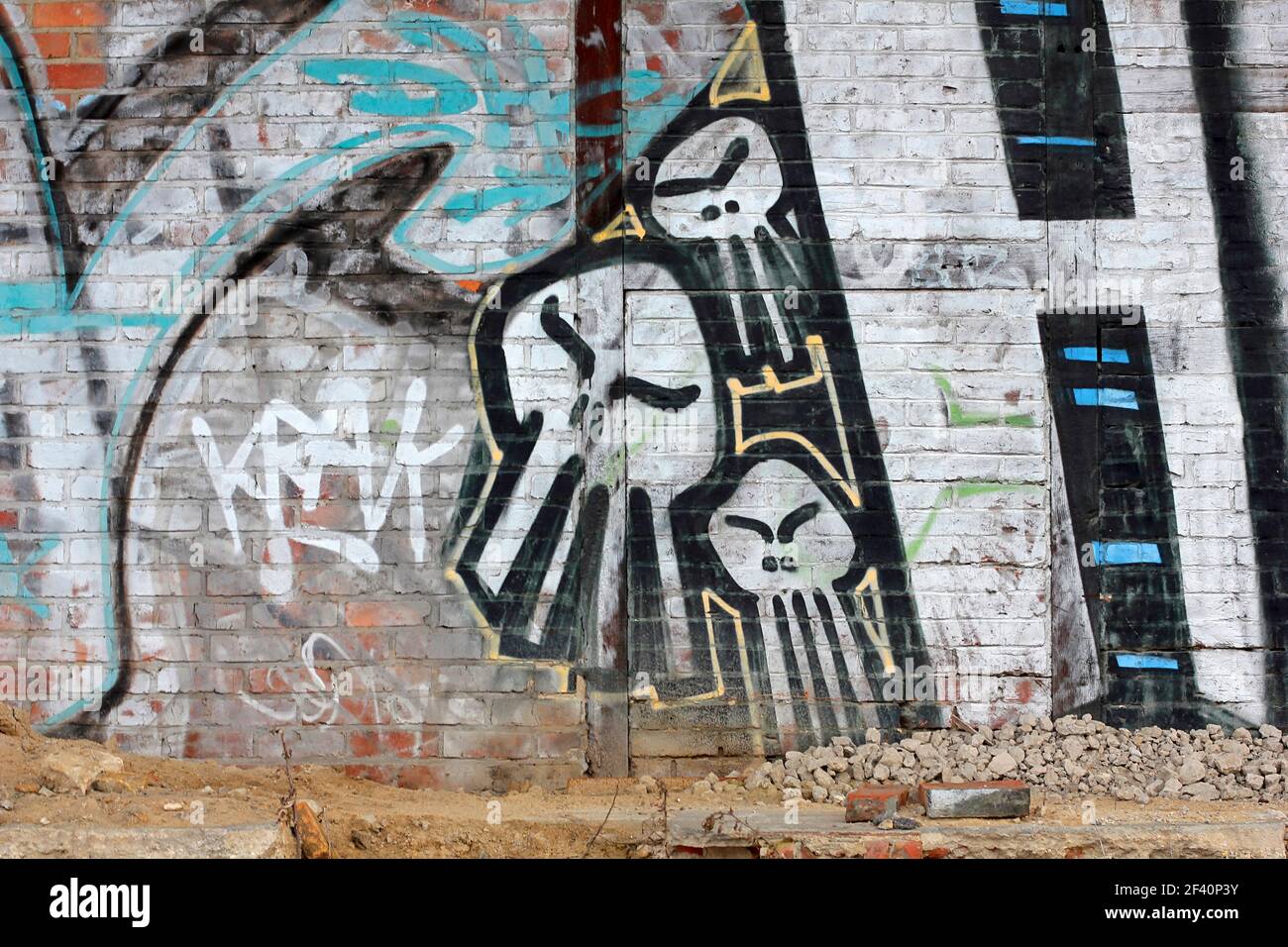 Graffiti on a half-timbering wall Stock Photo - Alamy