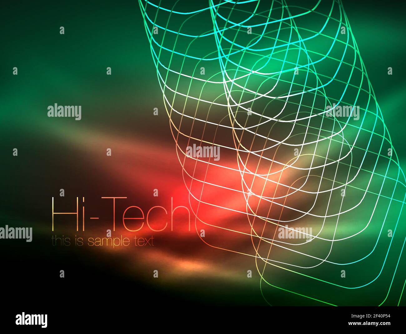 Neon glowing outline squares in dark. Neon glowing outline squares in ...