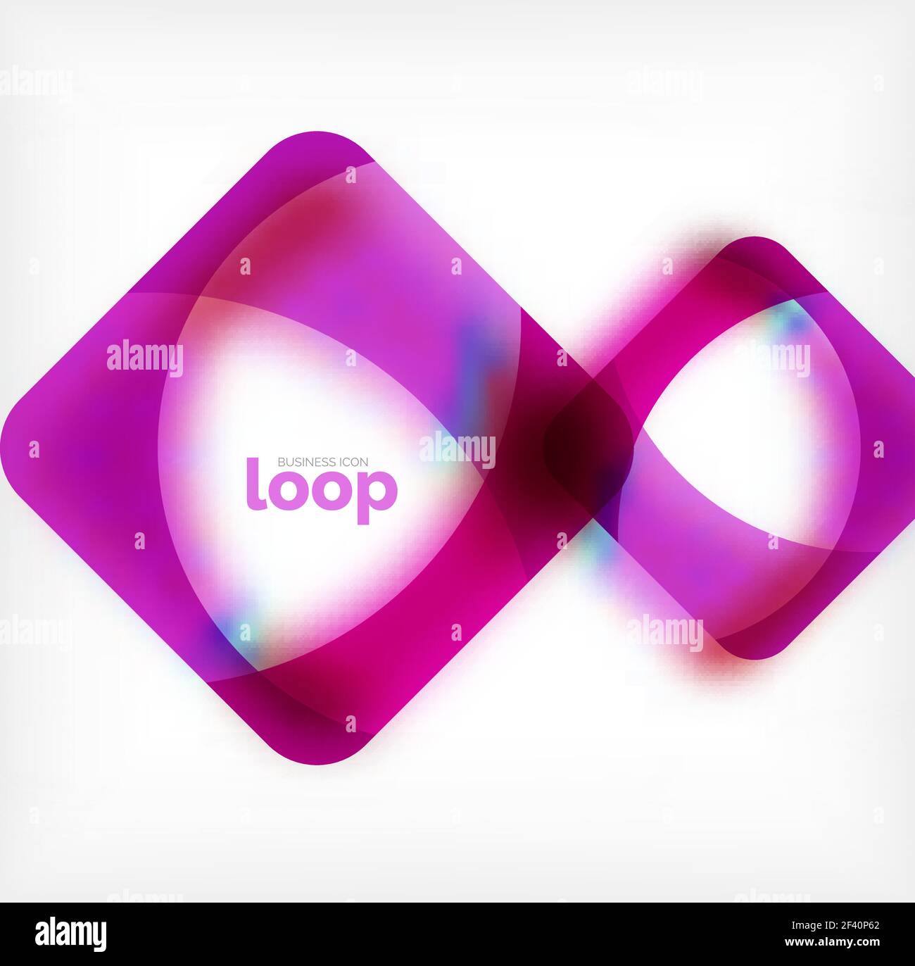 Vector square loop business symbol, geometric icon created of waves ...