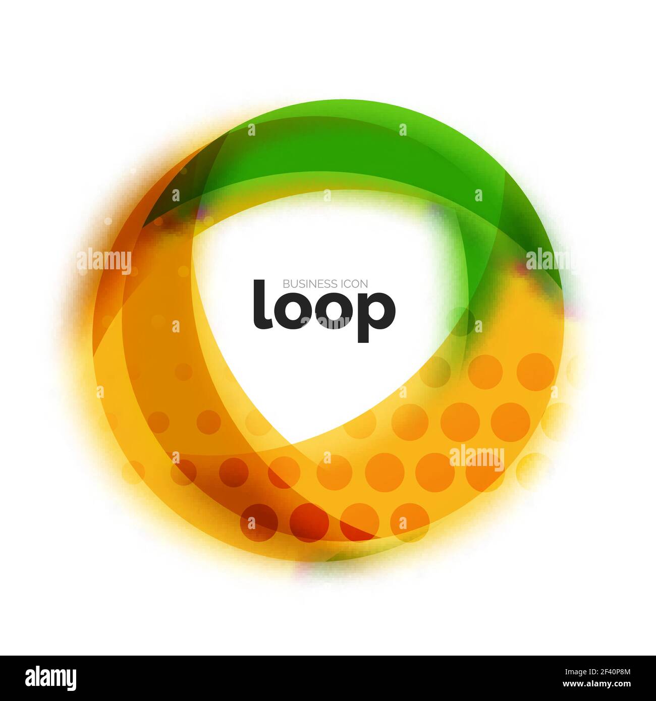 Loop circle business icon, created with glass transparent color shapes ...