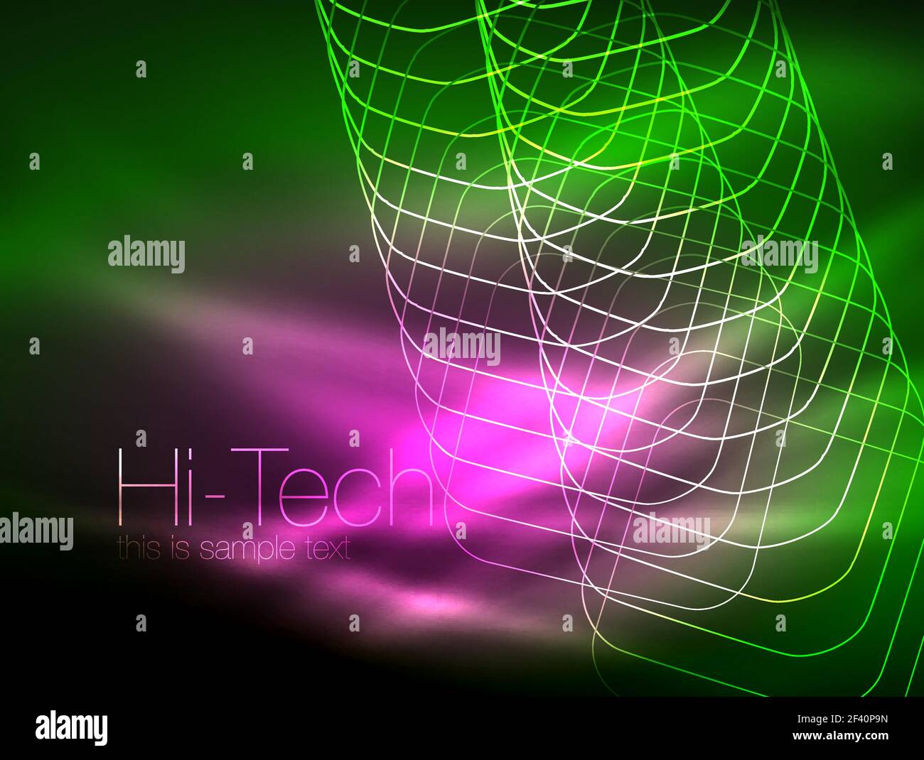 Neon glowing outline squares in dark. Neon glowing outline squares in ...
