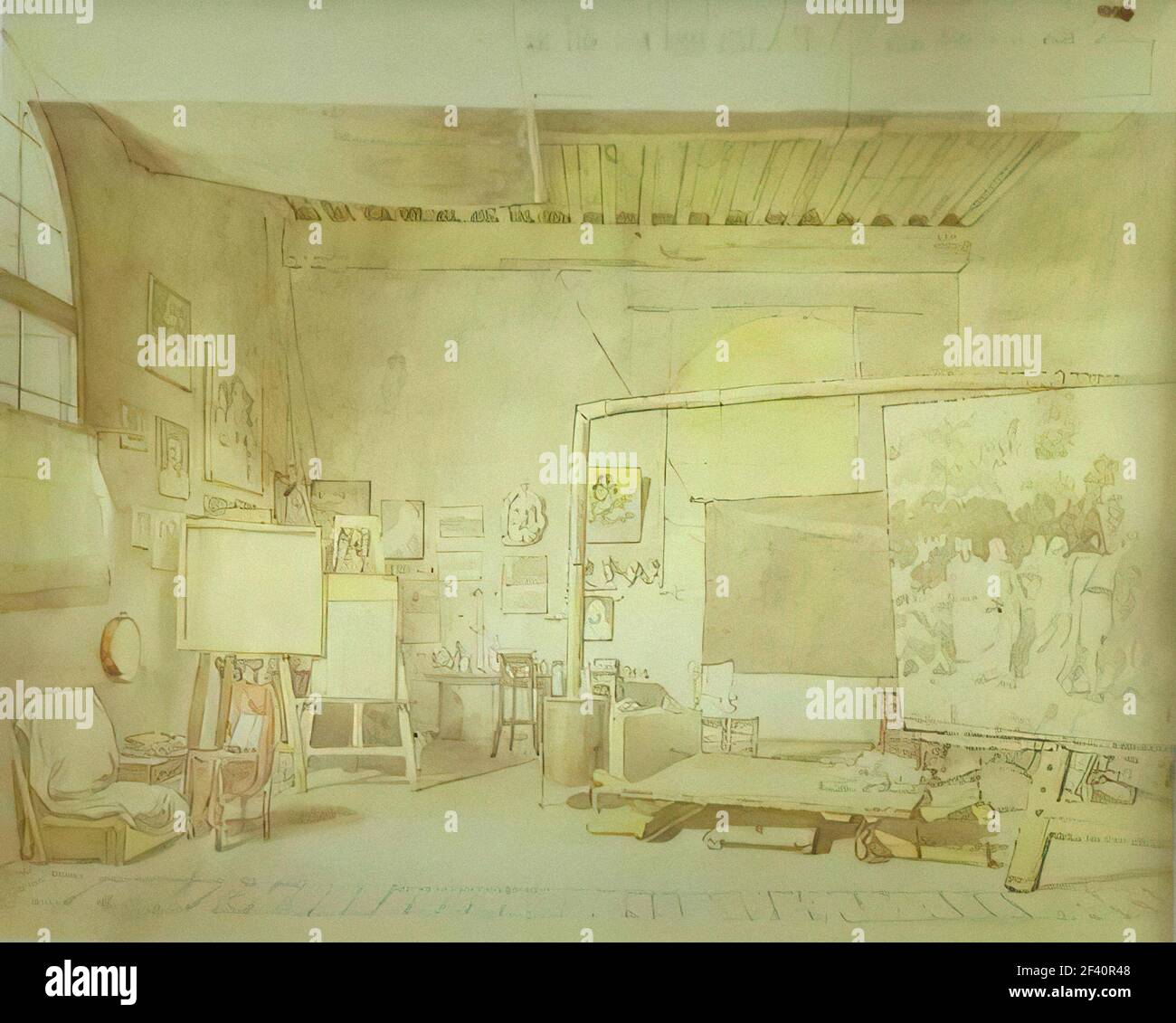 Alexandre Ivanov - Artist Workshop Rome C 1830 Stock Photo - Alamy