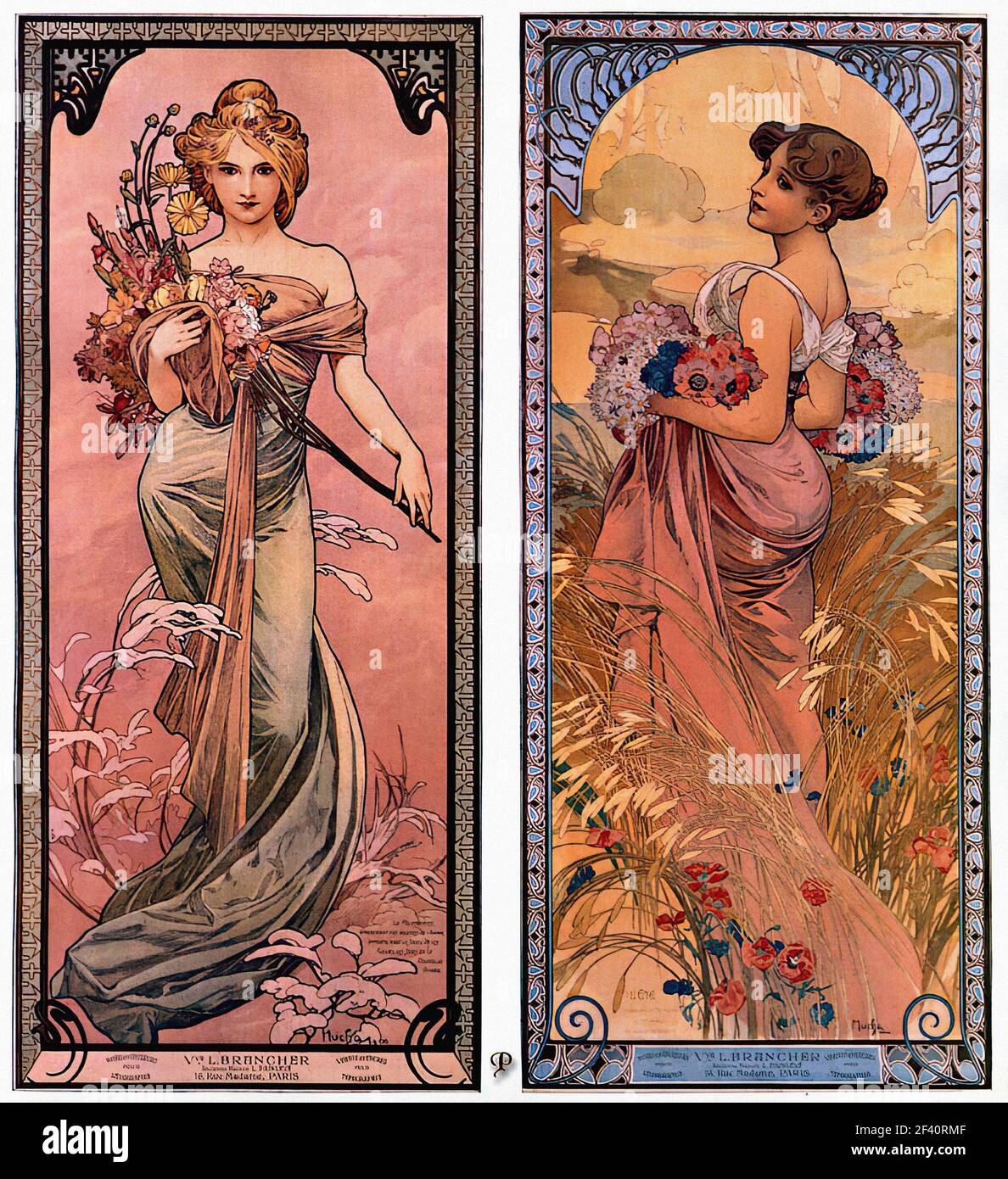 Alfons Mucha - Seasons Spring Summer 1898 Stock Photo - Alamy