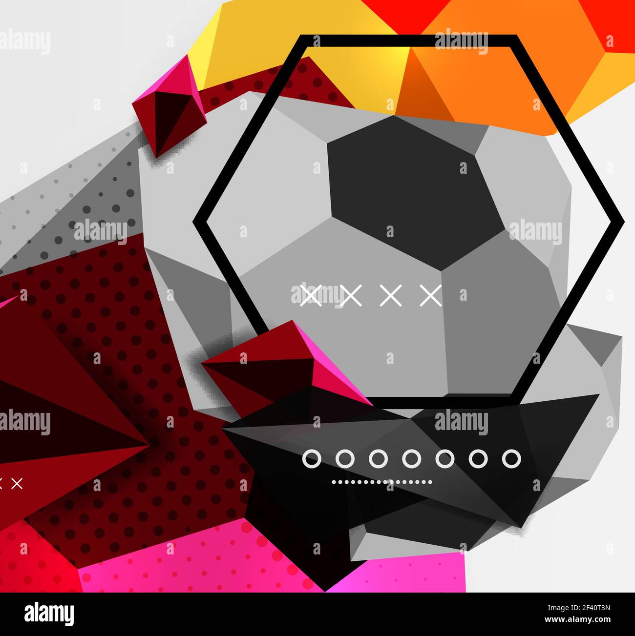 Color 3d geometric composition poster. Color 3d geometric composition ...