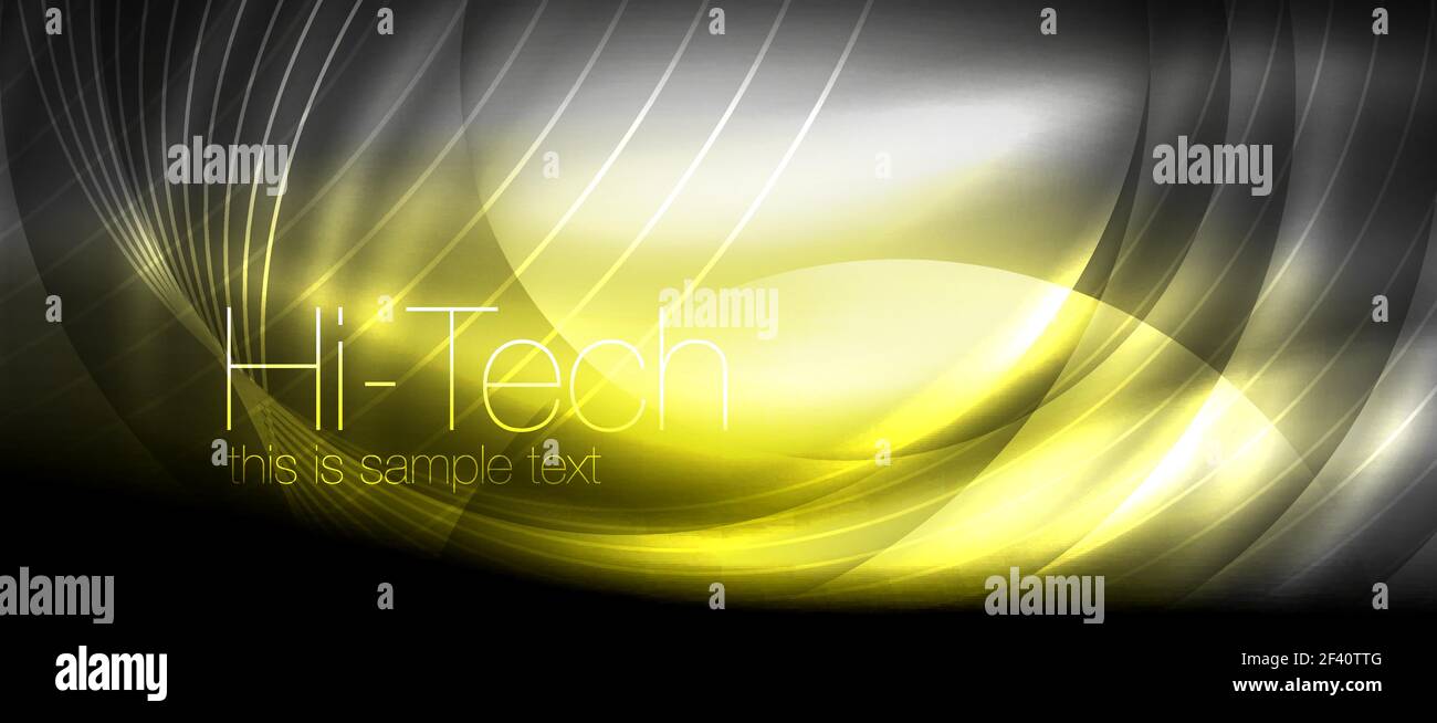 Glossy light effect neon glowing waves, shiny lights. Glossy light ...