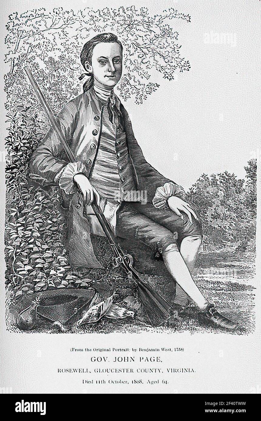 Benjamin West - Gov John Page Virgini Rosewell Plantation Gloucester ...