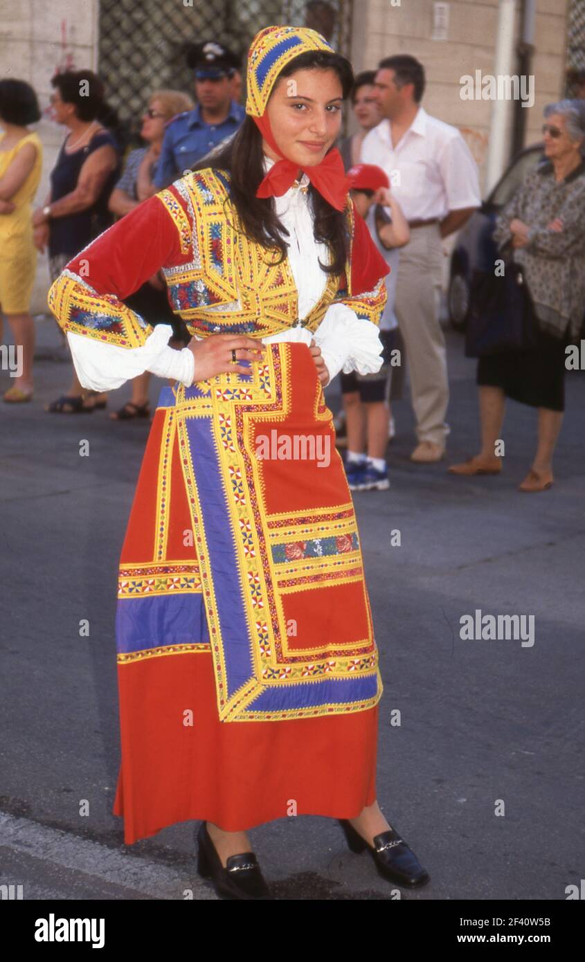 Sardinia traditional costume (scanned from colorslide Stock Photo - Alamy