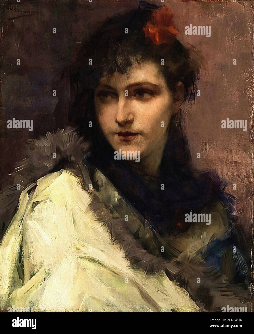 Charles Hermans - Portrait Young Lady Stock Photo - Alamy