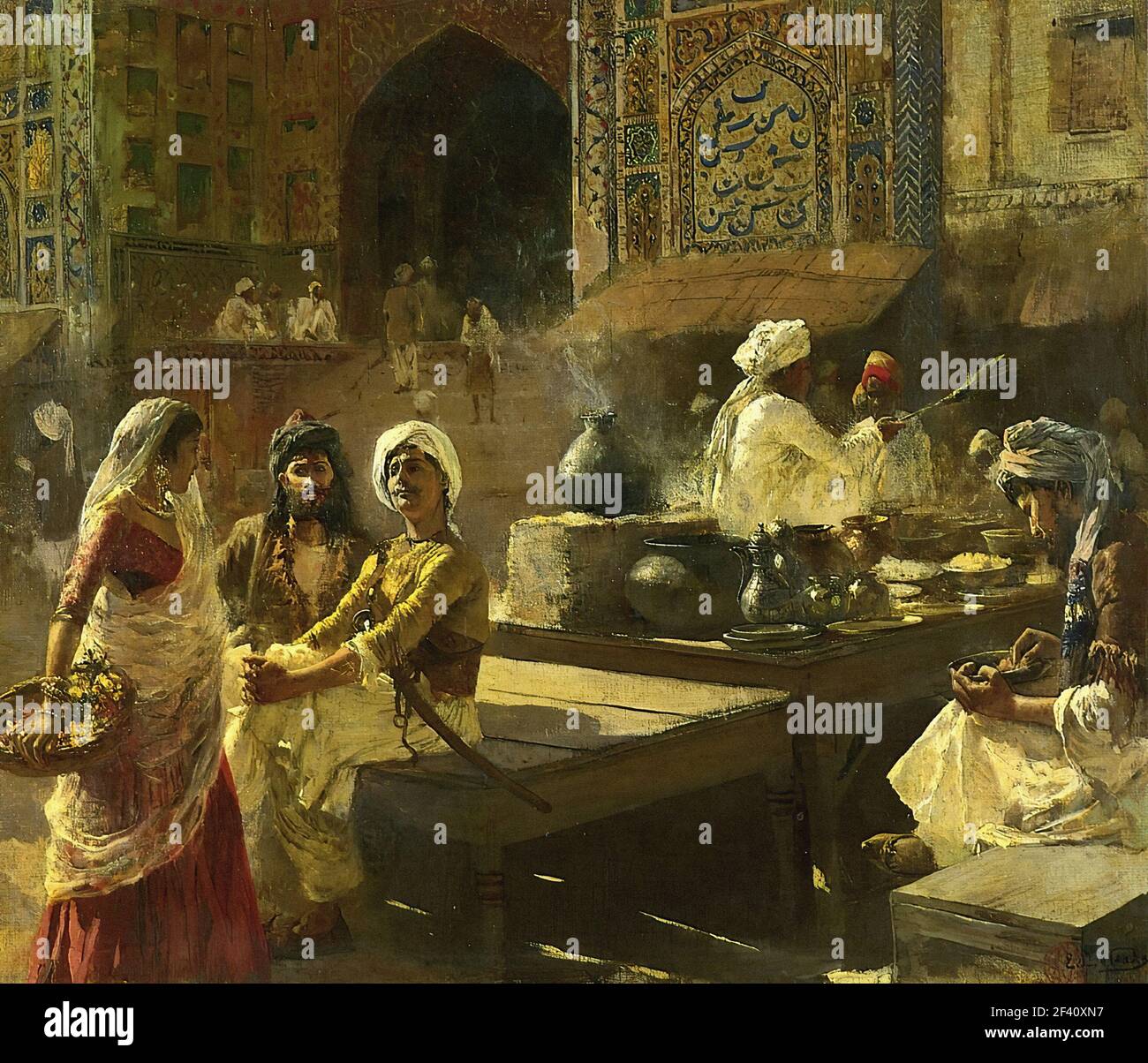 Edwin Lord Weeks - an Open Air Kitchen Lahore India Stock Photo - Alamy