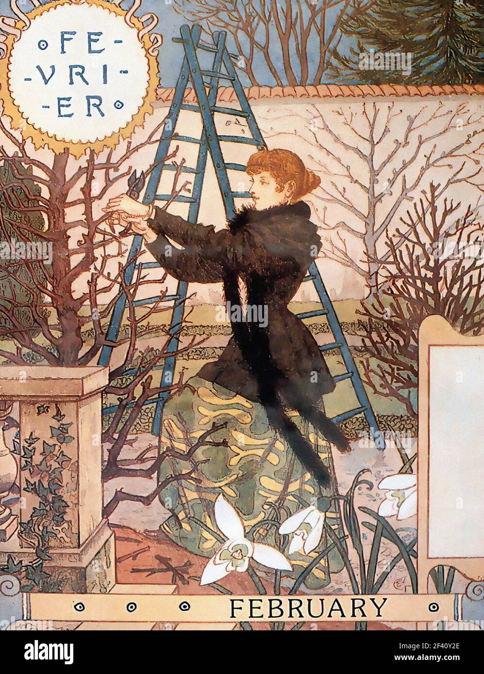 Eugene Grasset - L Belle Jardiniere February 1896 Stock Photo - Alamy